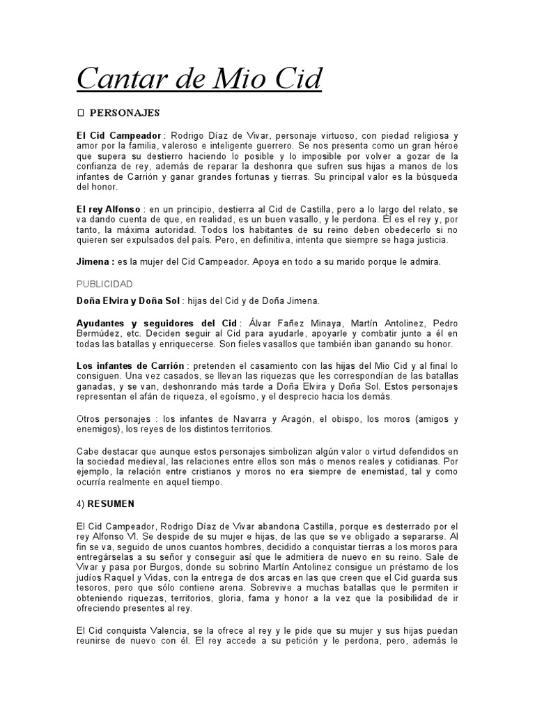 Cantar de Mio Cid | PDF