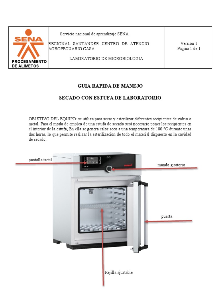 Guia Rapida de Manejo Secado Con Estufa de Laboratorio | PDF