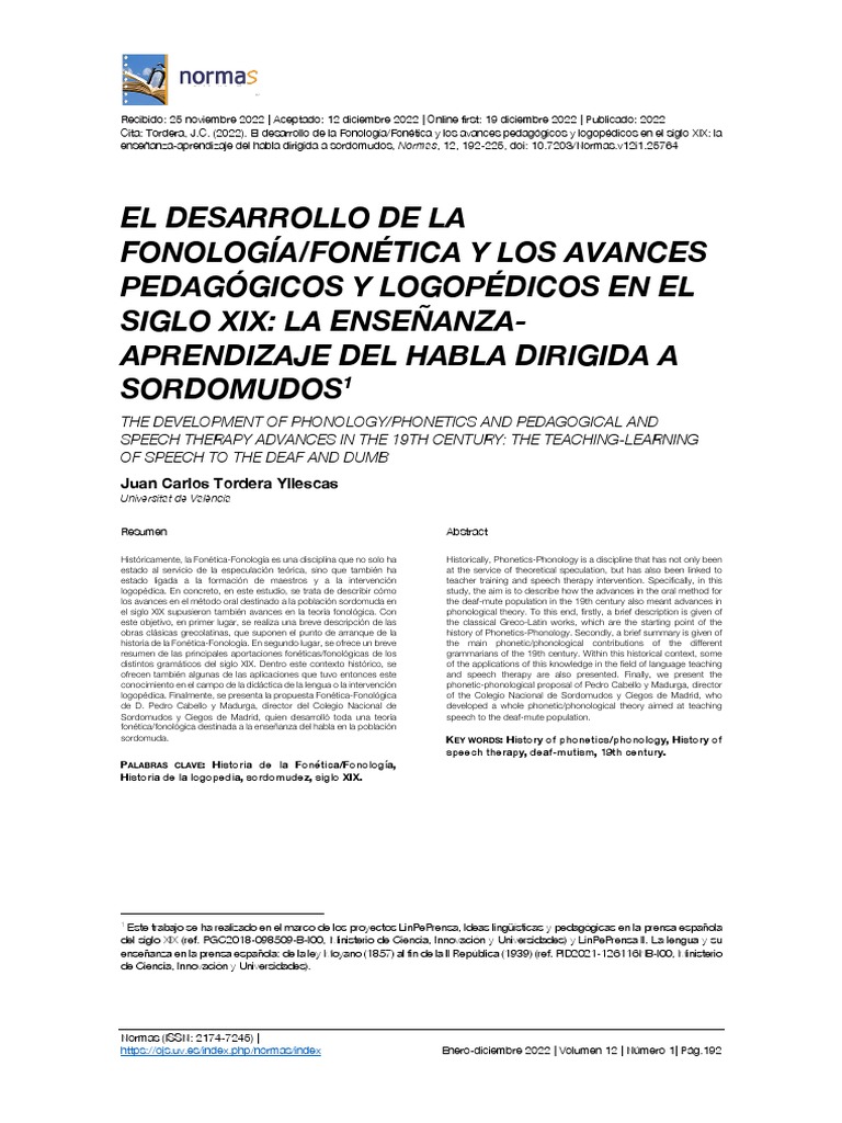 El Desarrollo de La Fonología:fonetica y Los Avances Pedagógicos y Logopédicos | Descargar ...