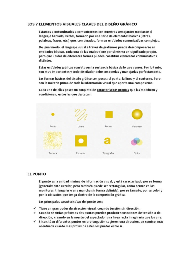 Los 7 Elementos Visuales Claves Del Diseño Gráfico | PDF