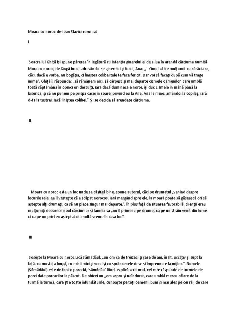 Moara cu noroc | PDF