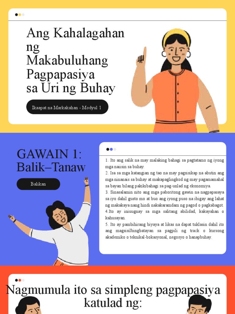 Ang Kahalagahan NG Makabuluhang Pagpapasiya Sa Uri NG Buhay | PDF