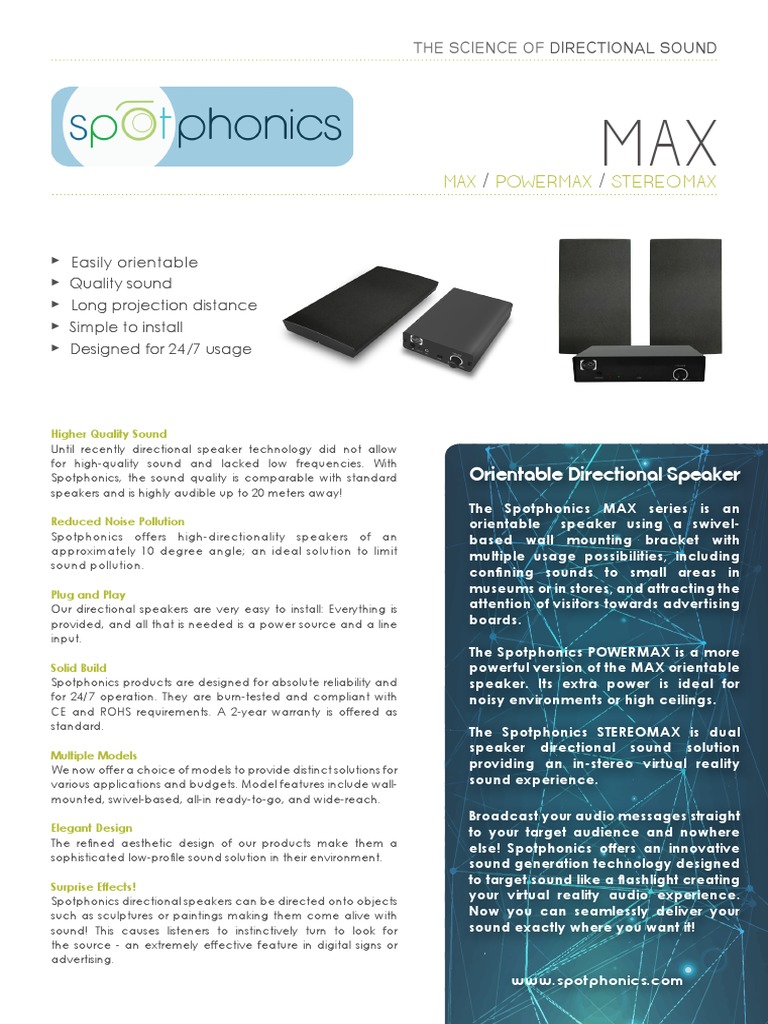 Spotphonics Max Powermax Stereomax Brochure | PDF | Loudspeaker | Sound