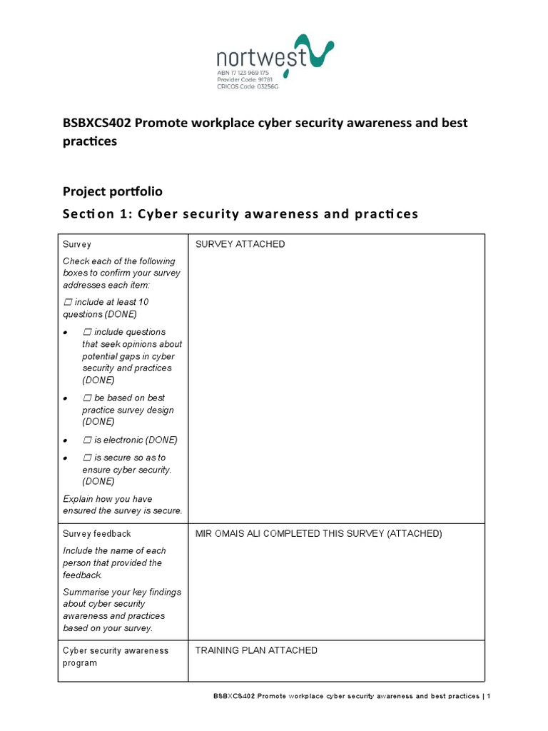 BSBXCS402 Project Portfolio | PDF | Computer Security | Security