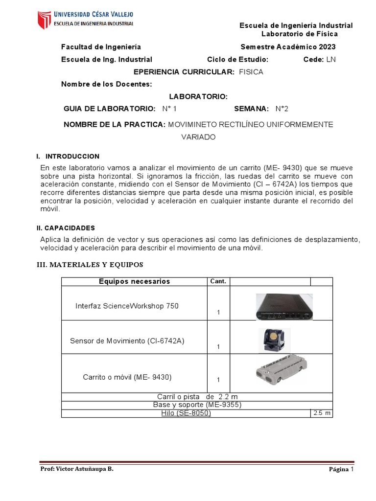 Laboratorio 1 Mruv | PDF