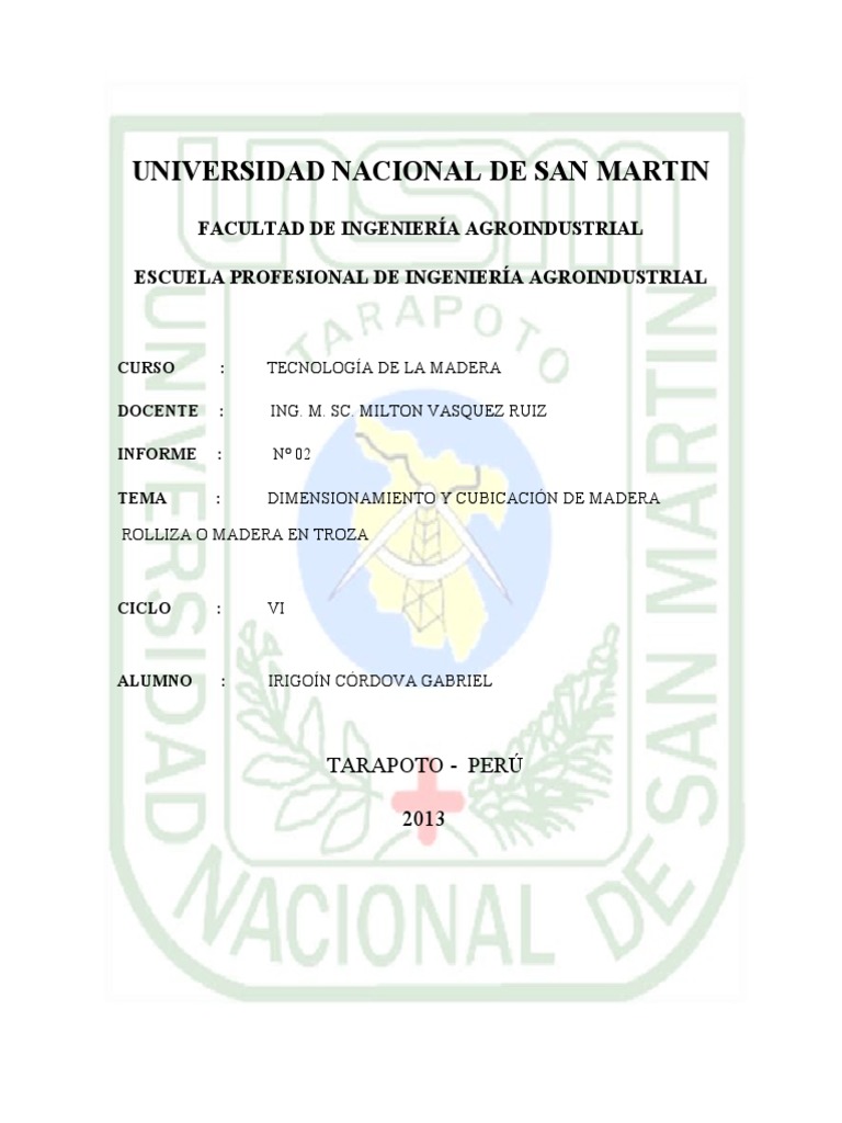 Madera Ii | PDF | Volumen | Medición