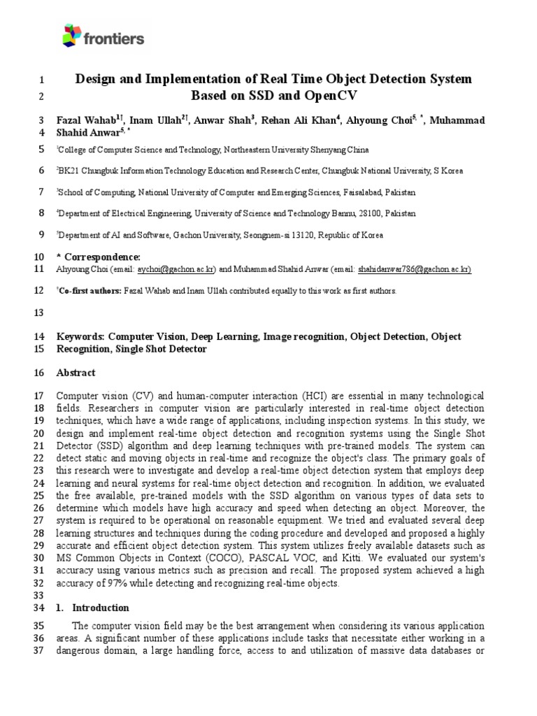 Frontiers Paper | PDF | Computer Vision | Deep Learning