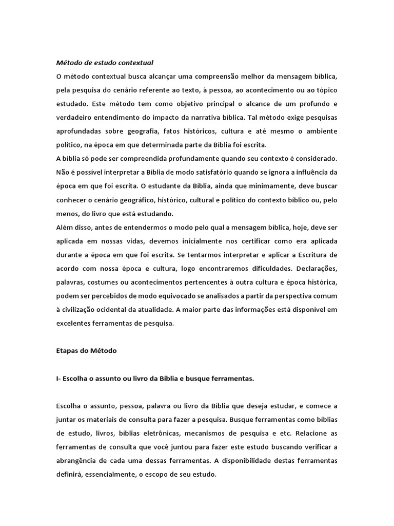 Metodo de Estudo Biblico | PDF | Bíblia | Geografia Metodo de Estudo Biblico | PDF | Bíblia | Geografia