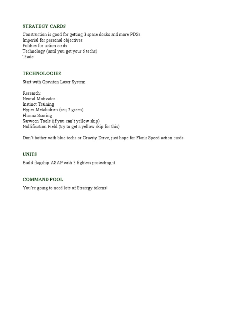 Xxcha Kingdom Strategy (Twilight Imperium) | PDF | Computers