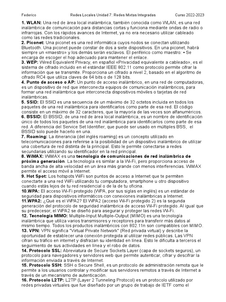 Glosario-Terminos7 Texto | PDF | Wifi | Red privada virtual