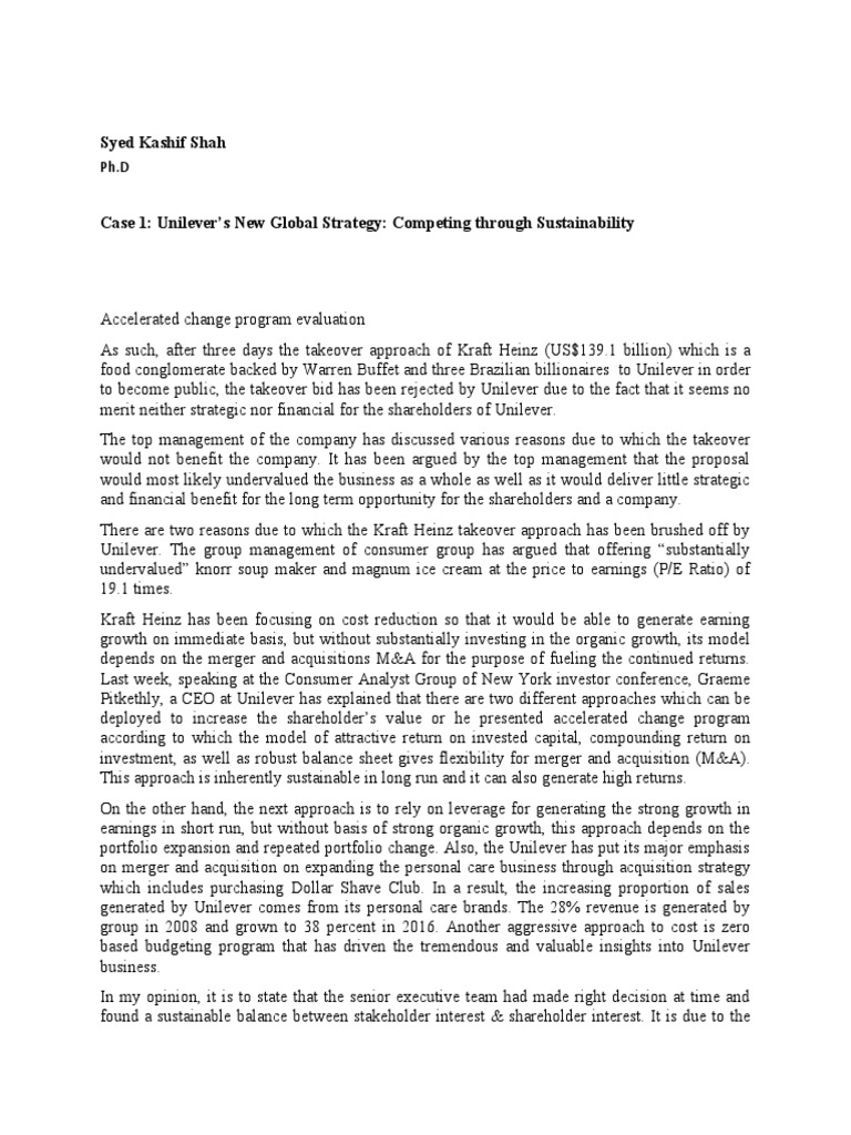 Case Studies CSR Syed Kashif Shah | PDF | Corporate Social Responsibility | Supply Chain