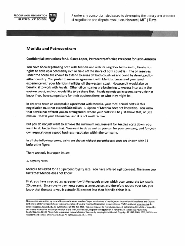 FINAL Negotiation - Confidential Instructions for A. Garza-Lopez[3591 ... FINAL Negotiation - Confidential Instructions for A. Garza-Lopez[3591 ...