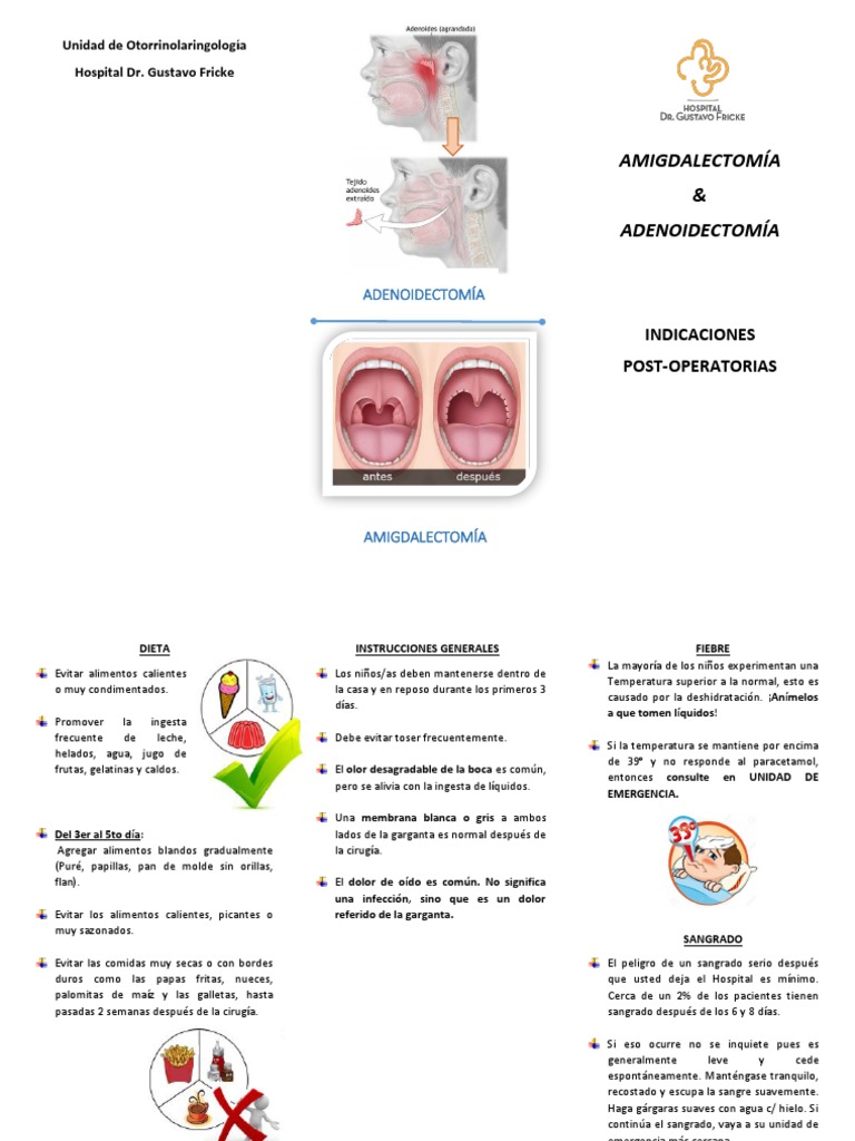 Triptico Amigdalectomía Adenoidectomia | PDF | Medicina CLINICA ...