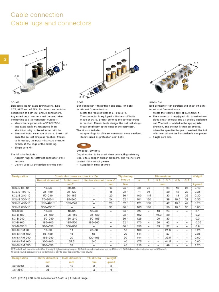 Cable Lugs and Connectors SCL-B - SC-B - SH-SKRM | PDF | Electrical ...