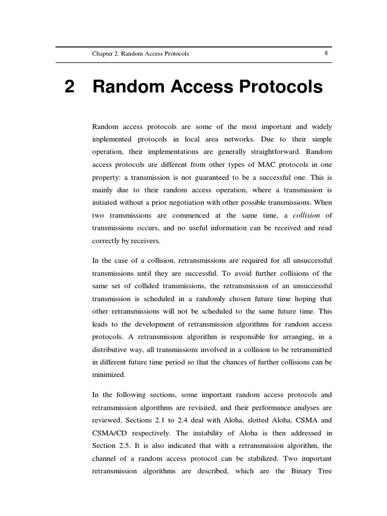 Overview of Random Access Protocols | PDF | Markov Chain | Computing