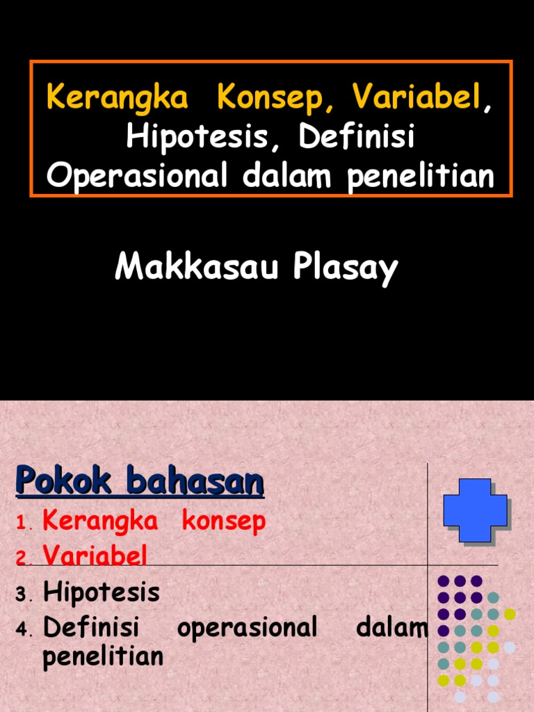 Lecture Konversi Kerangka Konsep, Variabel & Hipotesis | PDF