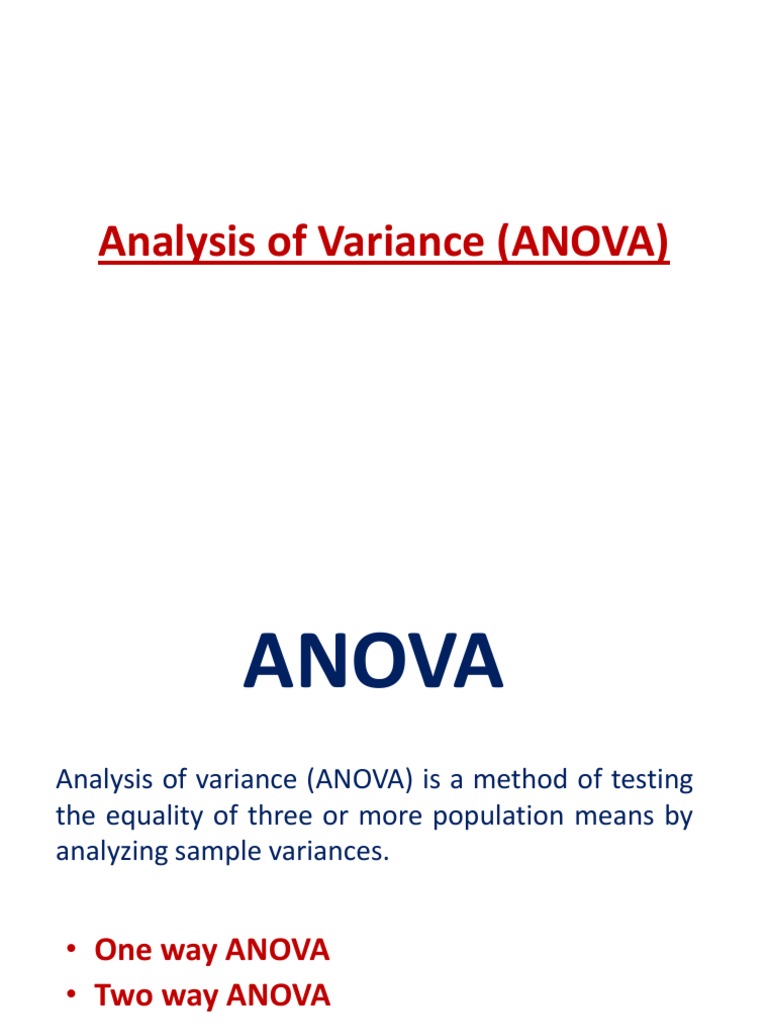 Lecture 8 ANOVA | PDF | Analysis Of Variance | Errors And Residuals