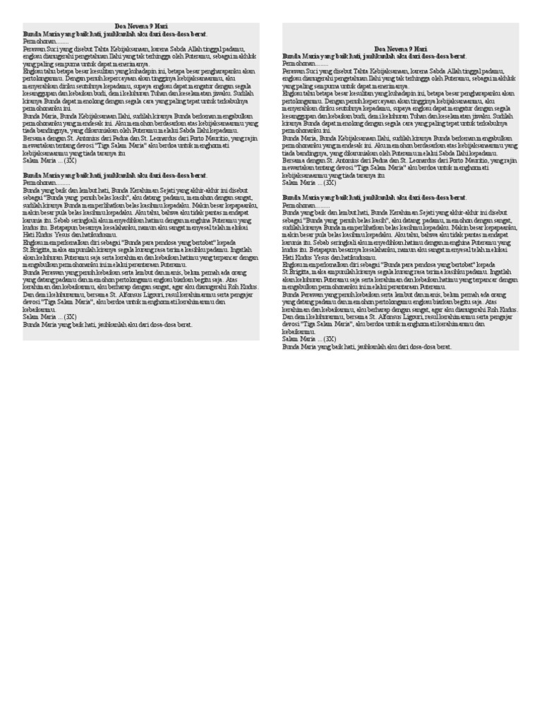 Novena Hati Kudus Yesus | PDF