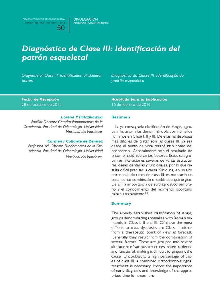Diagnóstico de Clase III: Identificación Del Patrón Esqueletal | PDF ...