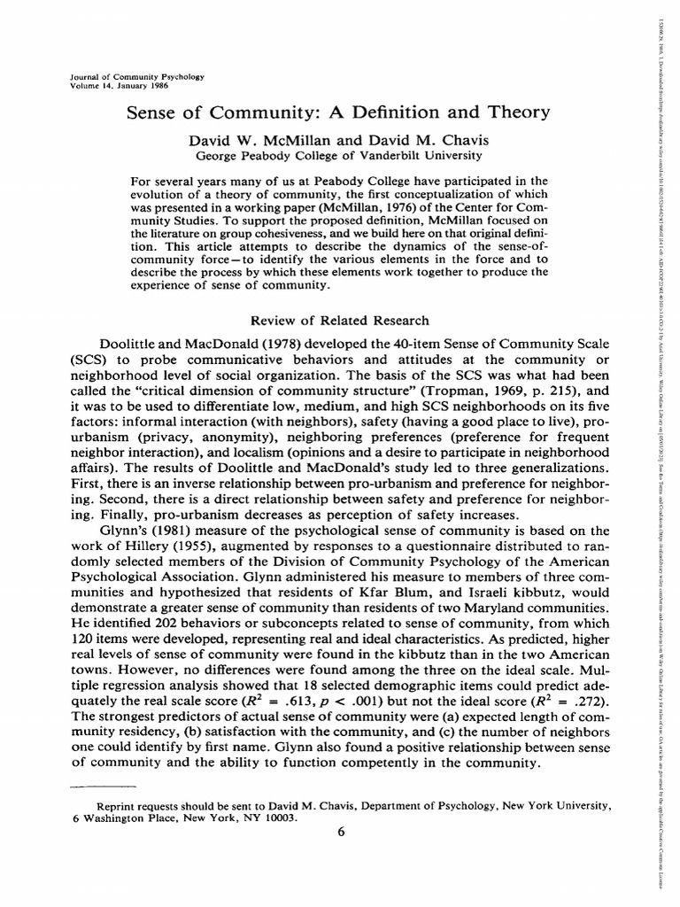 Journal Community Psychology - January 1986 - McMillan - Sense of ...