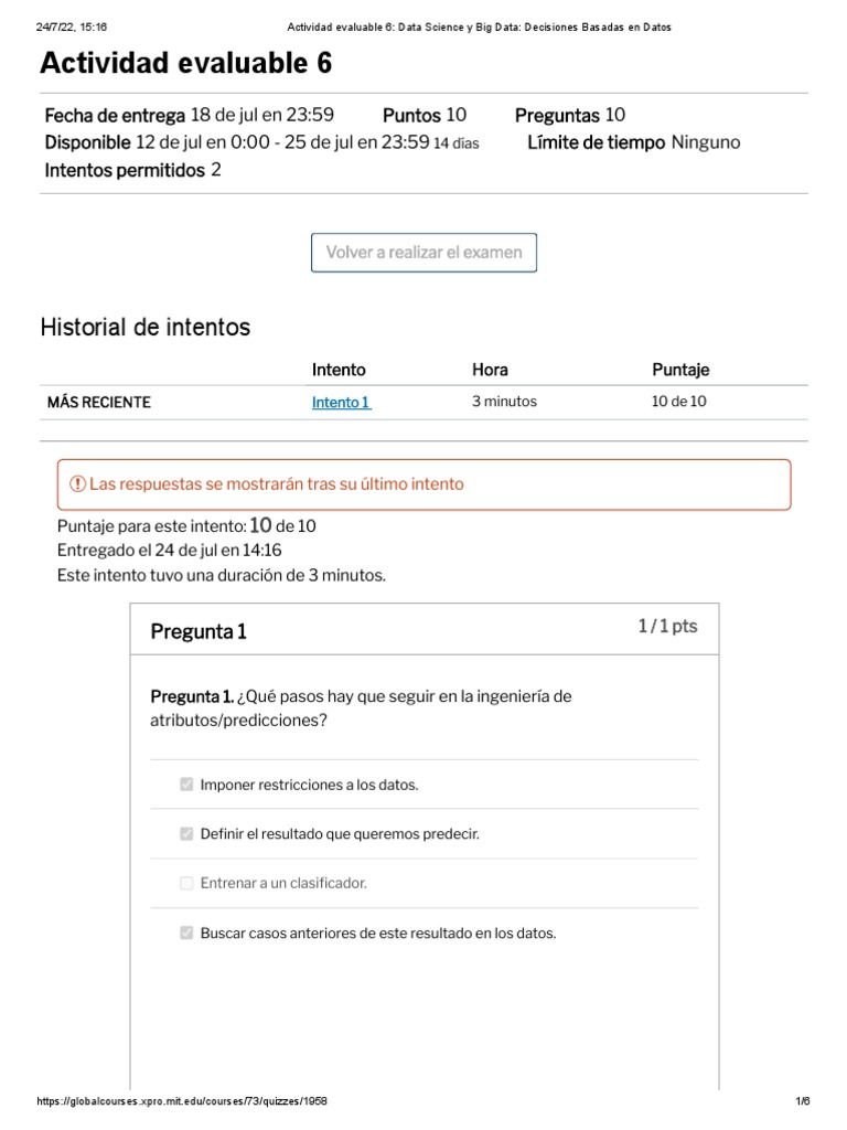Actividad Evaluable 6 - Data Science y Big Data - Decisiones Basadas en Datos | PDF | Informática