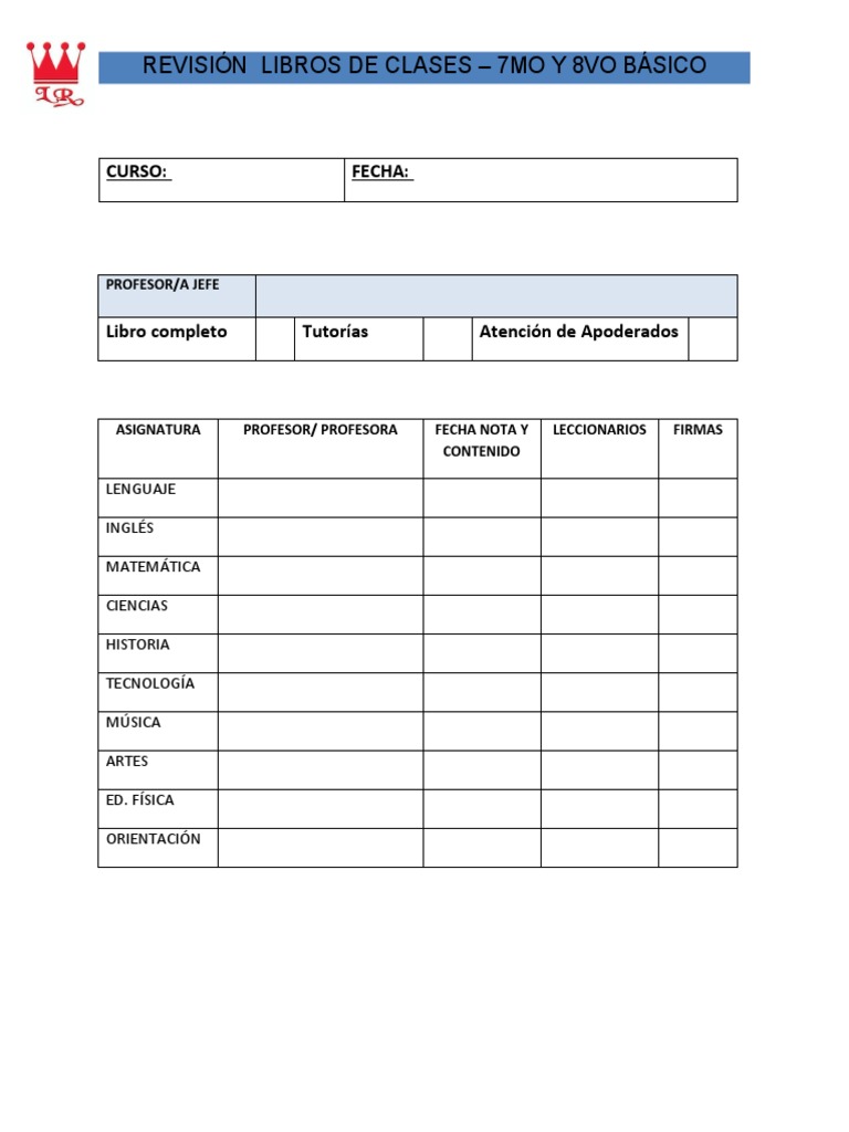 Revisión de Libros de Clases 7°y8° 2022 | PDF