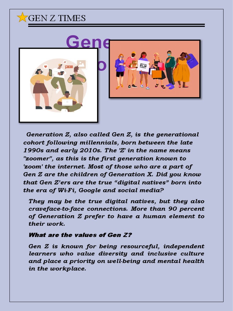 Gen Z Times | PDF | Millennials | Homework
