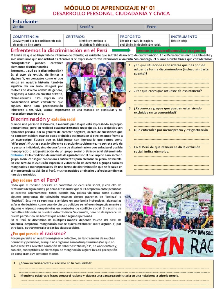 Modulo 3er Grado | PDF | Discriminación | Racismo