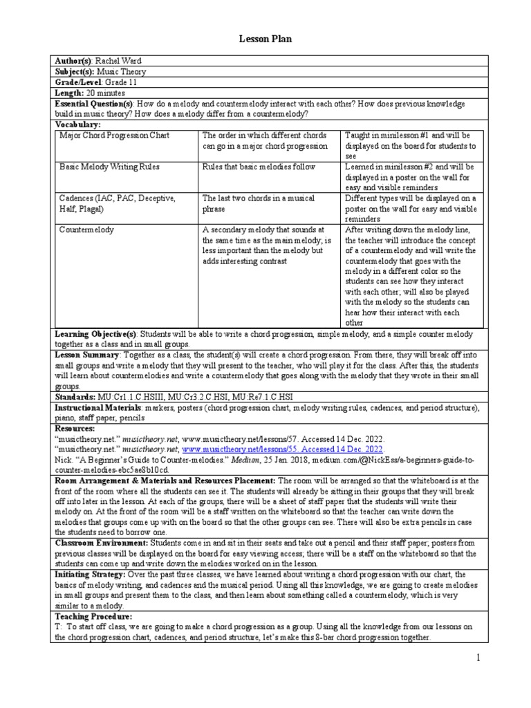 Edu416 Lesson Plan | PDF | Learning | Cognition