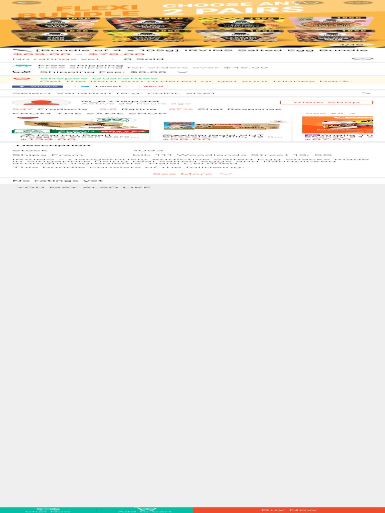 (Bundle of 4 X 105g) IRVINS Salted Egg Bundle Shopee Singapore | PDF