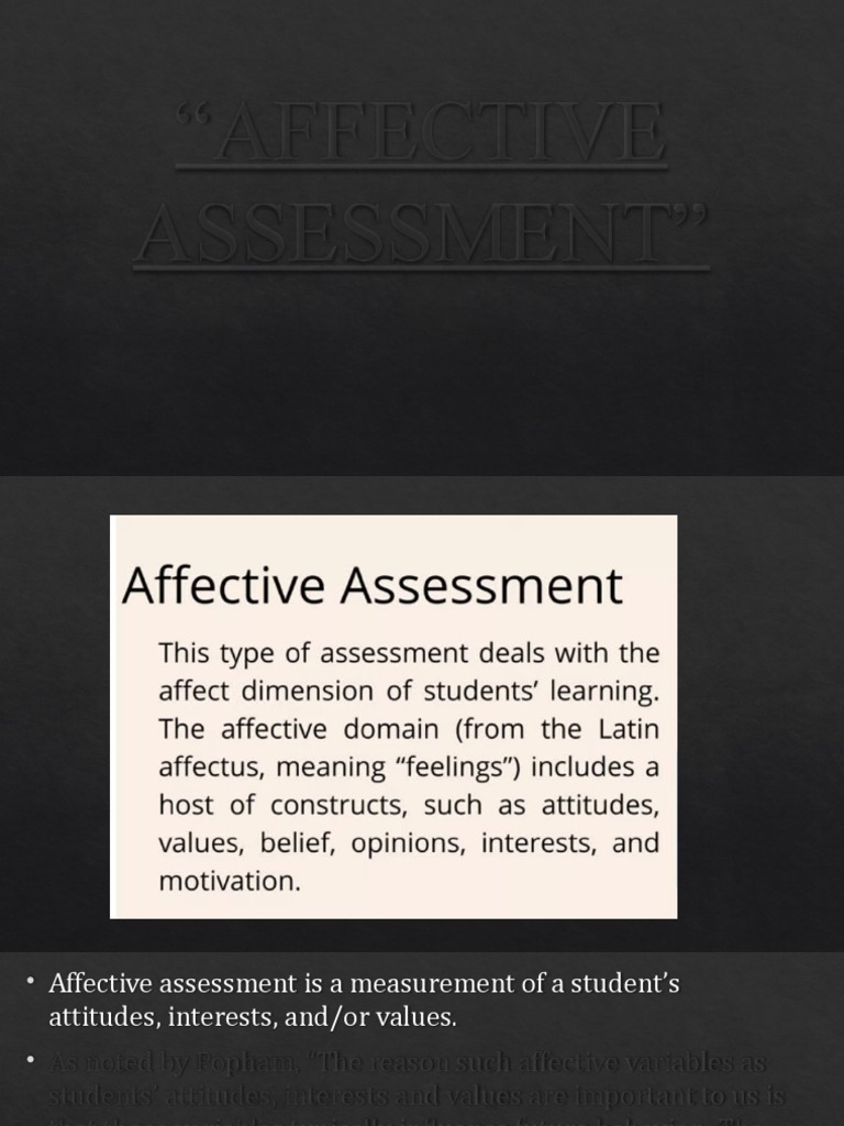 Affective Assessment in Education | PDF | Career & Growth | Wellness