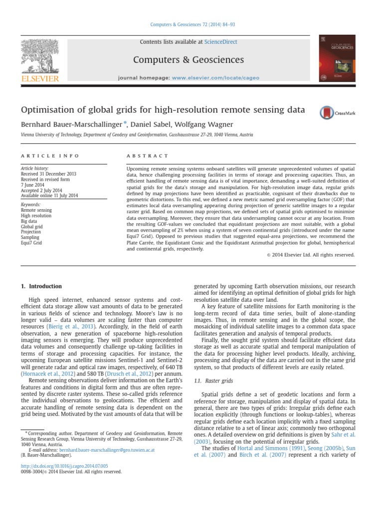 Optimizing Global Grids for Efficient Storage and Manipulation of High-Resolution Remote Sensing ...
