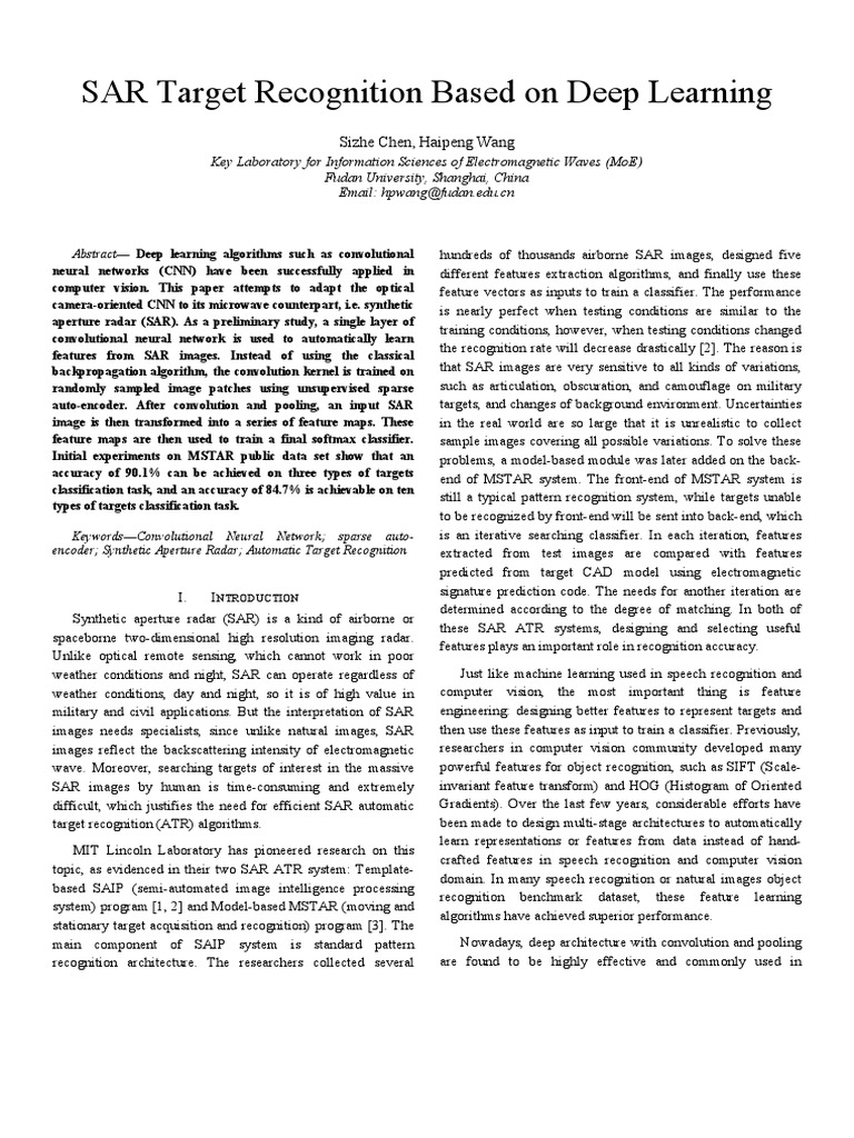 SAR Target Recognition Based On Deep Learning | PDF | Deep Learning ... SAR Target Recognition Based On Deep Learning | PDF | Deep Learning ...
