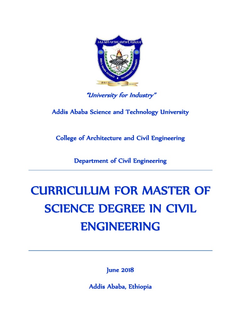 MSc in Civil Engineering Curriculum for AASTU | PDF | Master's Degree | Postgraduate Education