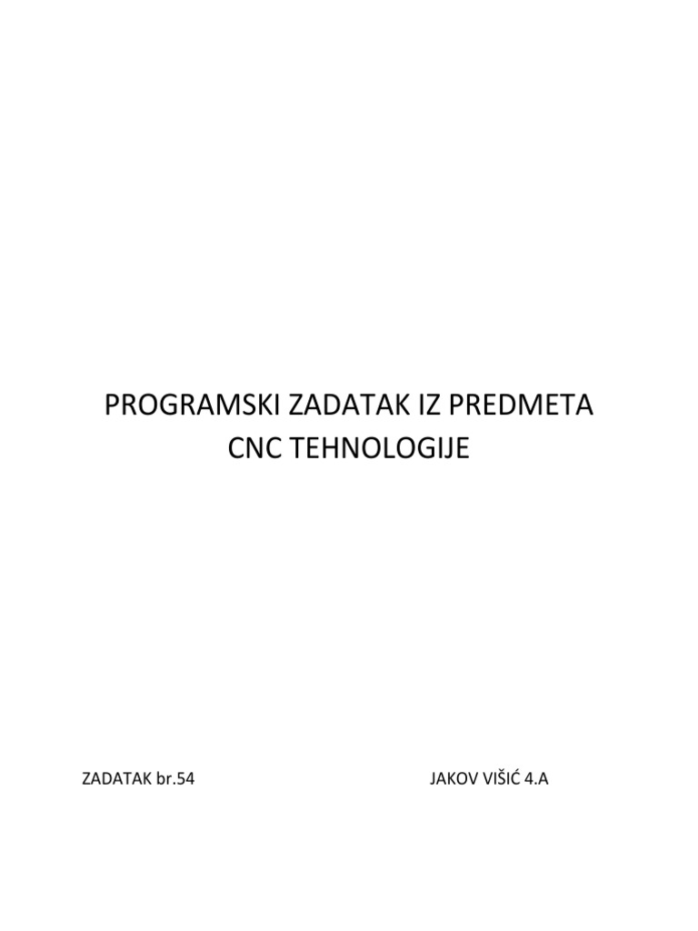 Tehnološka Dokumentacija Za Glodanje | PDF