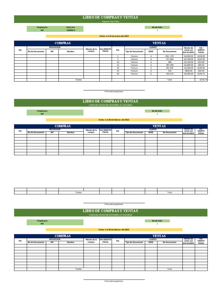 Libro de Compras y Ventas | Descargar gratis PDF | Contabilidad | Documentos empresariales