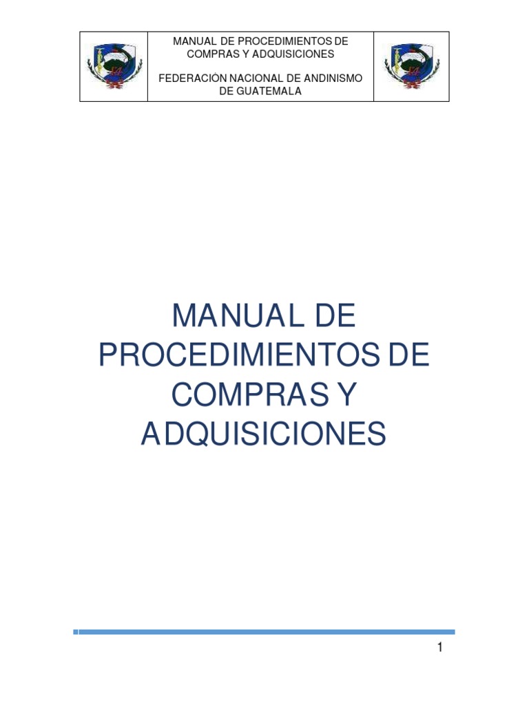Manual de Procedimiento de Compras 2019 | PDF | Contador | Contabilidad
