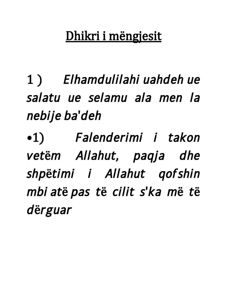 Dhikri I Mengjesit Size 34 | PDF