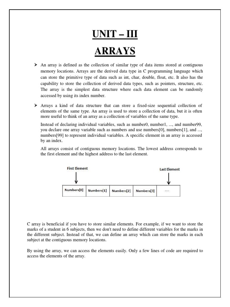 Understanding Arrays in C Programming | PDF