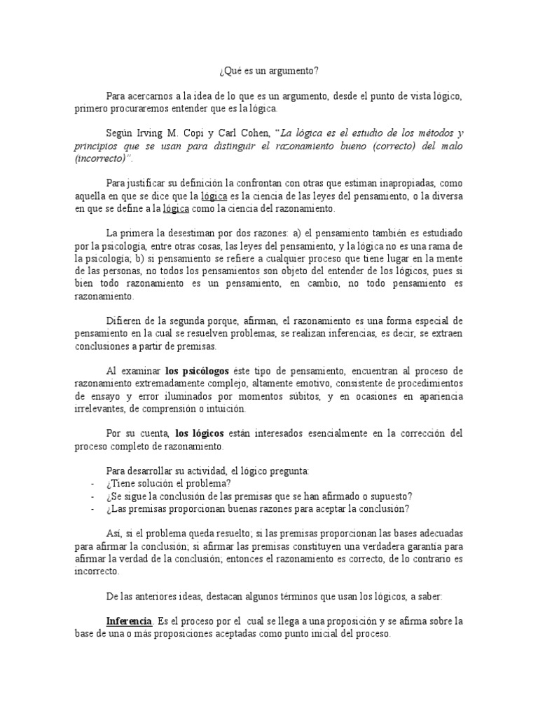 Qué es un argumento | PDF | Proposición | Pensamiento