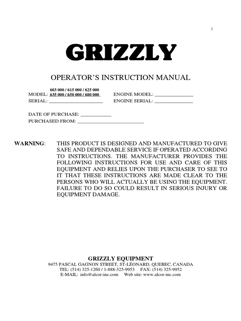 Kettle Grizzly 400 Gallon602 - en - V - Operator-S-Manual | PDF