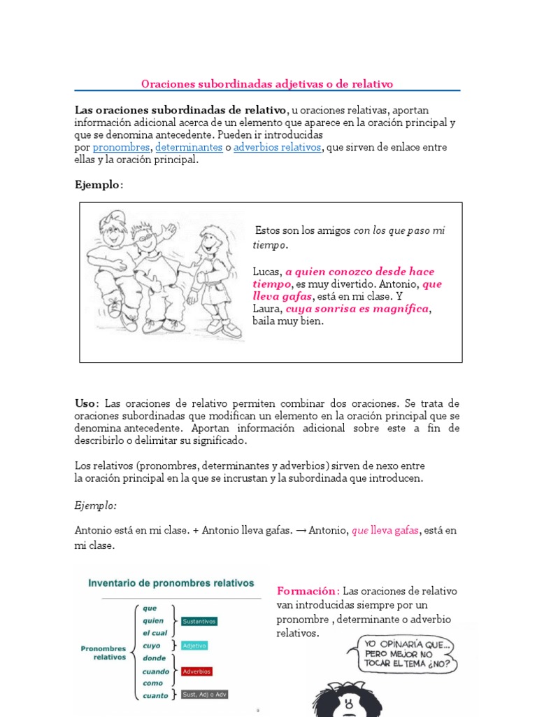 Uso de Oraciones de Relativo | PDF