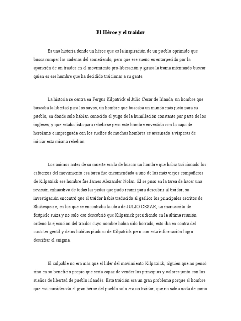El Héroe y el traidor | PDF | Verdad