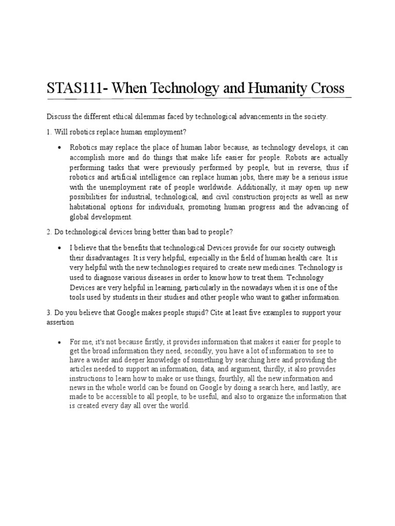Ethical Dilemmas of Technology's Impact | PDF | Social Science | Computers