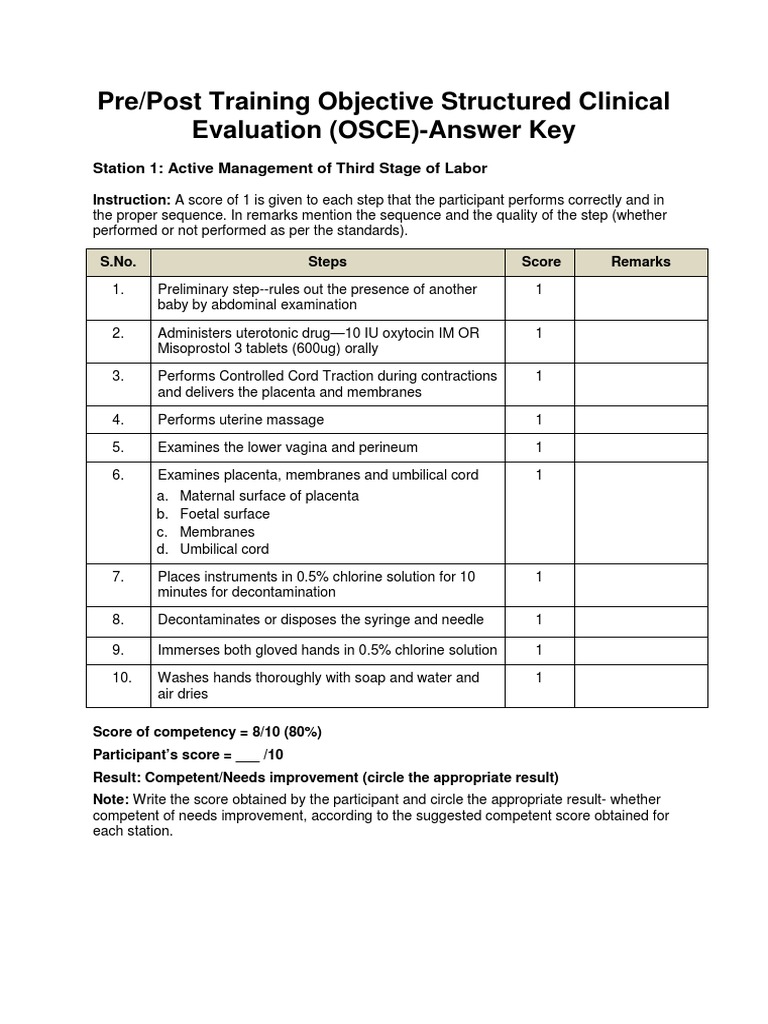 OSCE Answer Key English | PDF | Medical Specialties | Clinical Medicine