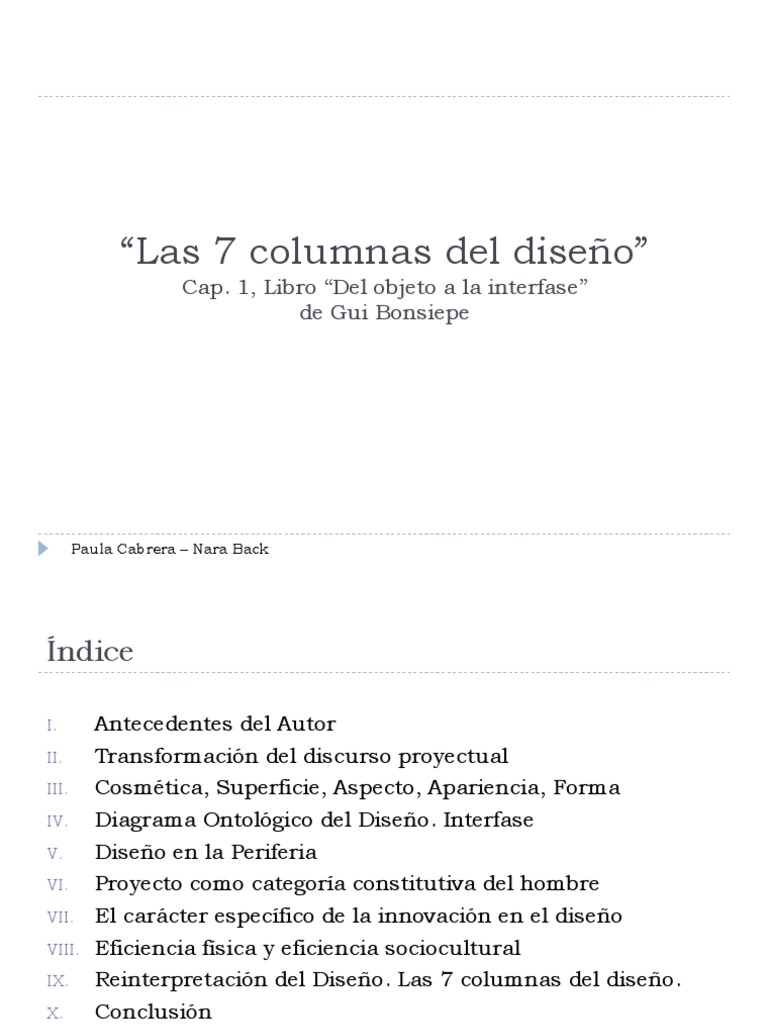7 Columnas Del Diseño Gui Bonsiepe | PDF | Diseño
