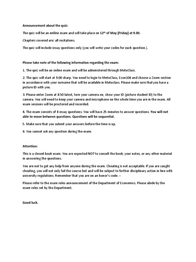 Announcement About The Quiz Rules | PDF | Computers