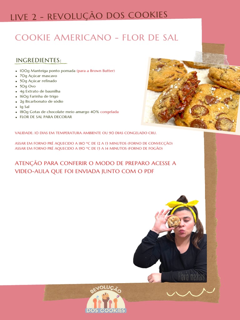 Receita de Cookie Americano com Flor de Sal | PDF