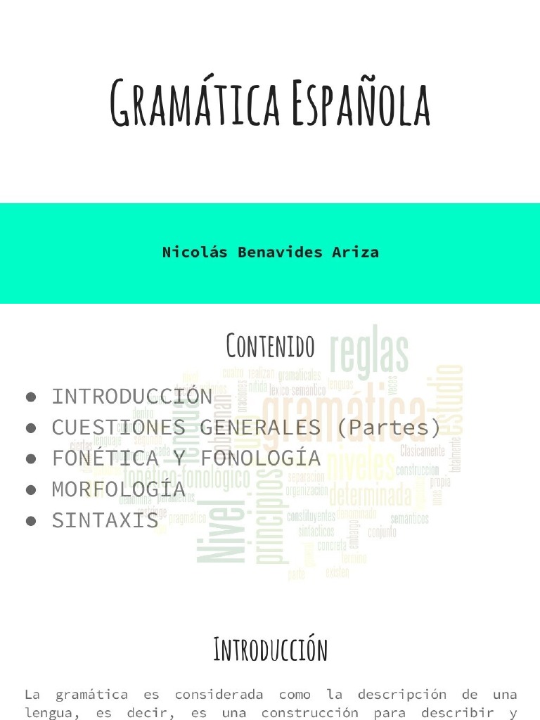 La Gramatica Española | PDF