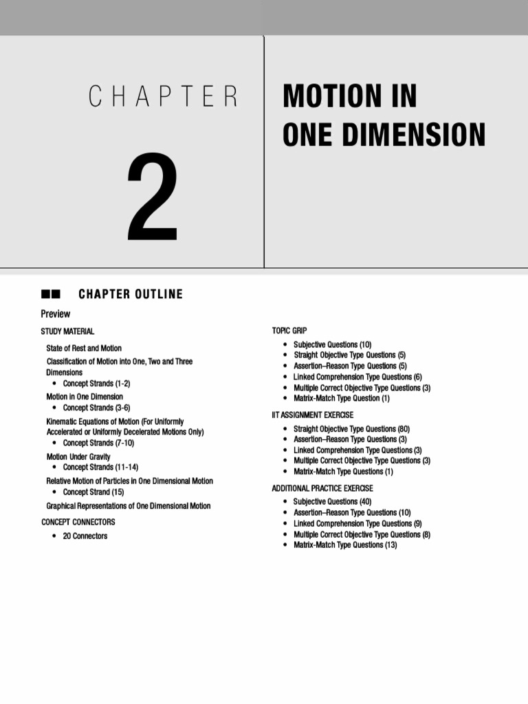 IIT Mains Physics Motion in One Dimension Base | PDF | Acceleration | Velocity